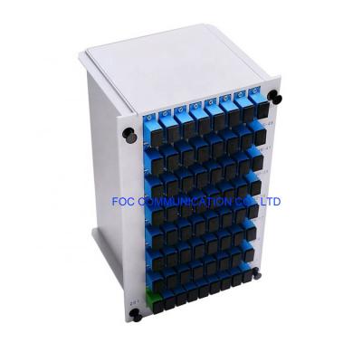 China 1260nm CATV SC UPC Fiber PLC Splitter 1x64 FTTH Optical Splitter Low Insertion Loss for sale