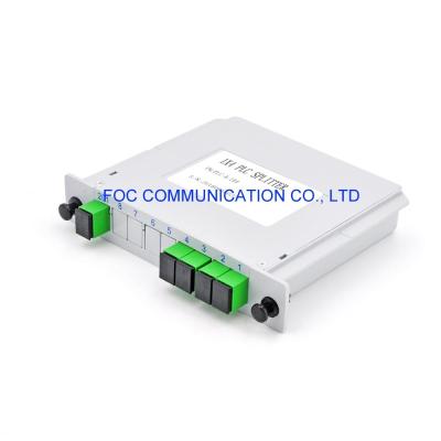 China FTTX PLC Splitter Cassette SC APC 1x4 Low Insertion Loss 1260-1650nm for sale