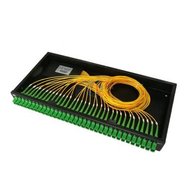 China 2x32 SC APC Rack Mount PLC Splitter Patch Panel Passive LSZH 1260-1650nm for sale