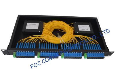 China Rack Mount PLC Splitter 1x8 1x16 1x32 1x64 for PON LAN FTTX Networks for sale