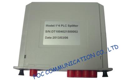 China FC Fiber PLC Splitter 1x4 Cassette Box Type 1260-1650nm for FTTH FTTX Networks for sale