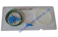 China Wide Wavelength Optical Fiber PLC Splitter Mini Tube 1x4 with SC Connectors 1260-1650nm for sale