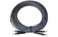 China Zipcord Armored Optical Fiber Patch Cables ST Anti rodent for Harsh Environments for sale
