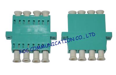 China LC Quad OM3 Fiber Optic Adapter Low Insertion Loss 0.2dB for FTTX Networks for sale