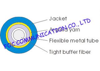 China Single Mode Simplex 2.0mm Armored Fiber Optic Cable Outdoor FTTH LAN 1 Core for sale
