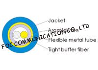 China 3.0mm Indoor Armored Fiber Optic Cable Duplex Round High Tensile 2 Core for sale