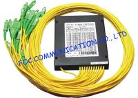 China Telecom Networks Fiber PLC Splitter with SC / APC Connector ABS Module for sale