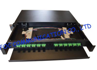 China 1U 12 Port SC Fiber Optic Distribution Box Drawer Type Patch Panel Full Loaded for sale