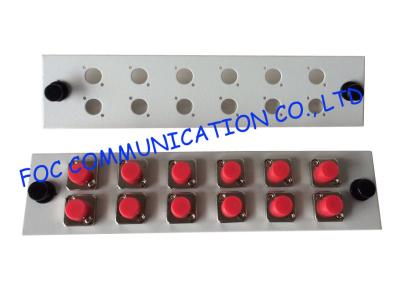 China FC UPC 12 Port Fiber Optic Adapter Plate White Cold Rolled Steel for Patch Panel for sale