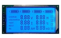 China Custom LCD Segment Display Module HT1621 88.5x40mm TN Positive Blue Backlight for Charger Applications for sale