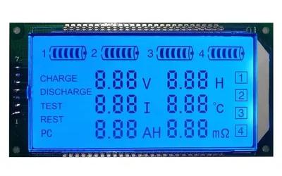 China Custom LCD Segment Display Module HT1621 88.5x40mm TN Positive Blue Backlight for Charger Applications for sale