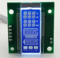 China Custom 7 Segment HTN LCD Display 34x37.65mm Blue Background White Backlight 5.0V SMT_HT1621 for sale