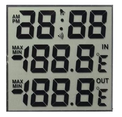 China TN 7 Segment Graphic LCD Module 35.8×36.75mm Viewing Area with 3-5V Operating Voltage for Industrial Applications for sale