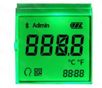 China Transflective Custom Segment LCD Display with RGB LED Backlight - 25.1mm × 25.1mm Size, 3.0V Operation for sale