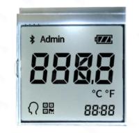 China Transflective Custom Segment LCD Display with RGB LED Backlight - 25.1mm × 25.1mm Size, 3.0V Operation for sale