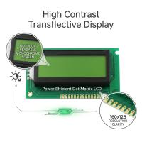 China Transflective Monochrome LCD Display 160x128 Dot Matrix Screen with T6963C Controller 5V Power for sale