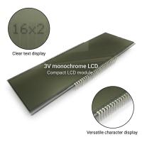 China 3.0V Monochrome LCD Display 16x2 Character Screen 170×57.6mm with ST7565R Driver IC for sale