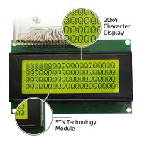 China STN Yellow Green Monochrome LCD Display Module 20x4 Character 98x60mm with 16-pin Interface for sale