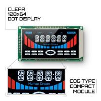 China 128x64 Dot Matrix Monochrome LCD Display 250cd/m² Brightness COG Type 3.0V Power for sale