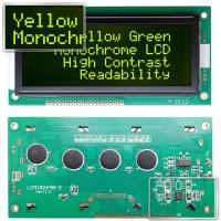 China STN Yellow Green Monochrome LCD Display Module 20x4 Character 98x60mm with 16-pin Interface for sale