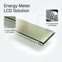 China White Backlight HTN Segmented LCD Display 61x29mm 28PIN for Energy Meters with -30°C to +70°C Operating Range for sale