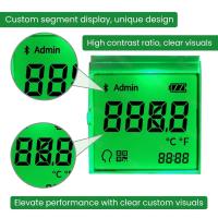 China Transflective Custom Segment LCD Display with RGB LED Backlight - 25.1mm × 25.1mm Size, 3.0V Operation for sale