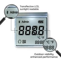 China Transflective Custom Segment LCD Display with RGB LED Backlight - 25.1mm × 25.1mm Size, 3.0V Operation for sale