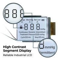 China Monochrome White Custom Segment HTN Positive LCD Display 3.3V 27PIN 43x37mm View Area for sale