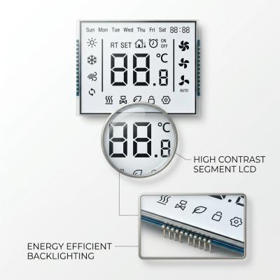 China Custom TN LCD Segment Display 77.6x60.0mm with White Backlight 4.5V 24-Pin Connector for sale