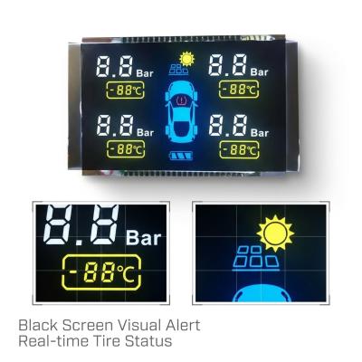 China VA Segmented LCD Display Black Screen Module 79x47x2mm for Car Tire Pressure Systems with 1/8 Duty Drive for sale