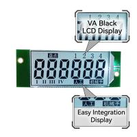China VA Black LCD Display Screen 5V 74x32mm with White Backlight - Segmented Display for Industrial Applications for sale