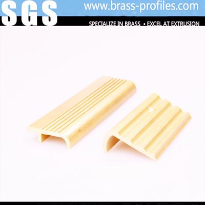 China Extruded Brass Decorative Staircase Non-slip Brass Extrusion Nosings for sale