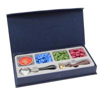 China Classical Traditional Sealing Wax Bead Kit with Initial Wax Seal Stamp for sale