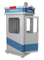 China Vandal-proof Acoustic Phone Booth with 38 dB Noise Attenuation and Galvanised Metal Construction for sale