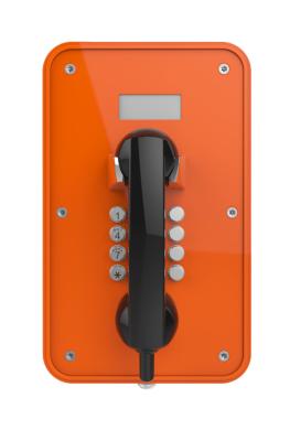 China Orange Industrial Weatherproof Telephone With LCD Display And Rugged Handset for sale