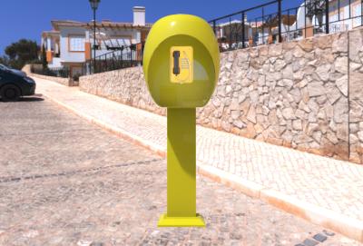 China Vandal Resistant Acoustic Phone Booth with Noise Attenuation 15 dB and Fire Retardant for Public SOS Telephone for sale