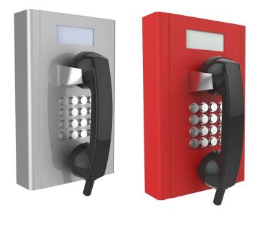 China Customized Grey Or Red Heavy Duty Analog / SIP Phone With LCD Display for sale