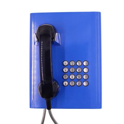 China Full Keypad Vandal Resistant Telephone Blue Color With Robust Cold - Rolled Steel Body for sale
