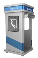 China Vandal Resistant Acoustic Phone Booth with 25dB Noise Attenuation and Fire Retardant Soundproof Kiosk for sale