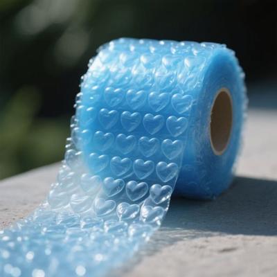 China 48m 90gsm Blue Plastic Bag Bubble Wrapping Roll Film For Packaging for sale