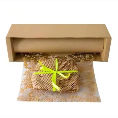 China Brown Honeycomb Kraft Paper Roll Dispenser Machine Lightweight for sale
