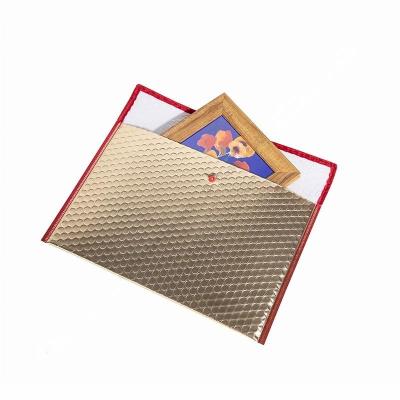 China Custom Aluminum Foil Metallic Gold Bubble Mailers Envelopes Shockproof Protective Bag for sale
