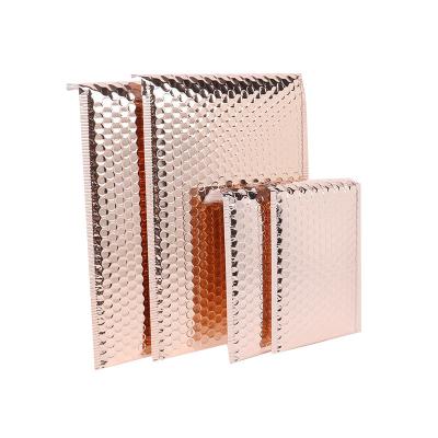 China Reflective Rose Gold Poly Metallic Bubble Mailer Self Seal Bulk for sale