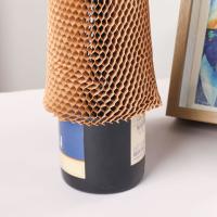 China Biodegradable Brown Kraft Honeycomb Paper Sleeve Packaging Wrapping Roll for sale