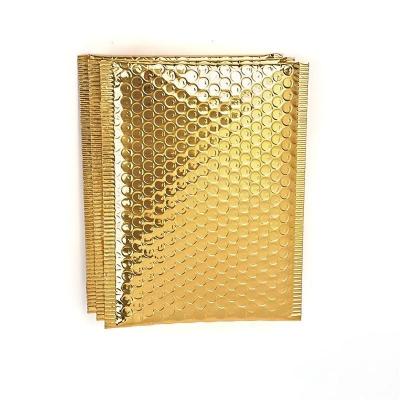 China Self Sealing Foil Bubble Envelopes Metallic Gold Bubble Mailers Waterproof 6x10 Inch for sale