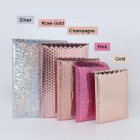 China Custom Poly Metallic Glamour Mailers Aluminum Foil Padded Envelopes Silver Red for sale