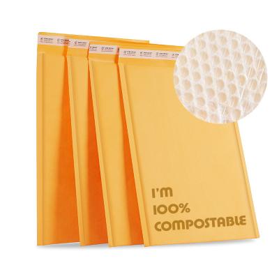 China Biodegradable Brown Kraft Bubble Mailer Envelopes 9x12 Inches Self Sealing Adhesive for sale