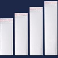 China Slim Long PE White Poly Bubble Mailer Shipping Bags Protective Packaging for sale