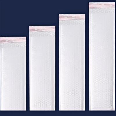 China Slim Long PE White Poly Bubble Mailer Shipping Bags Protective Packaging for sale