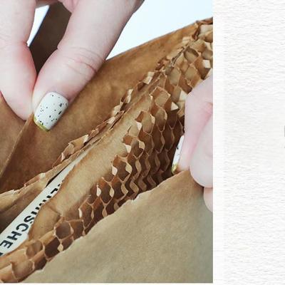 China Sustainable Kraft Honeycomb Paper Bag Plastic Free Protective Mailer for sale